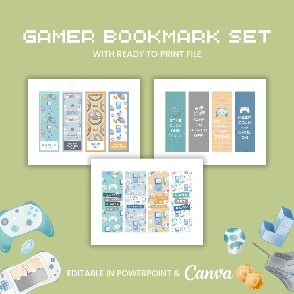 Gamer Bookmark Set - The Little Raindrops Club