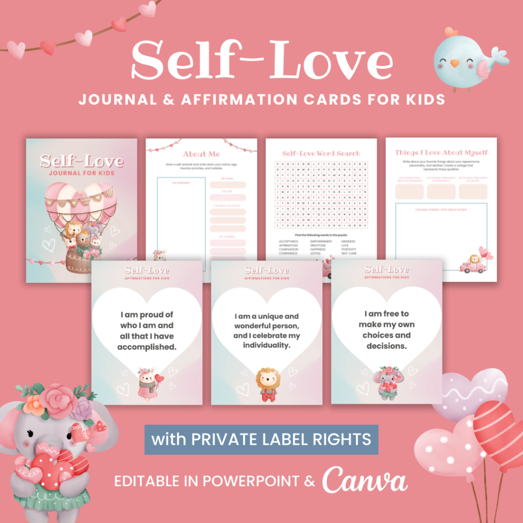 Self-Love Journal and Affirmation Cards for Kids | The Little Raindrops ...