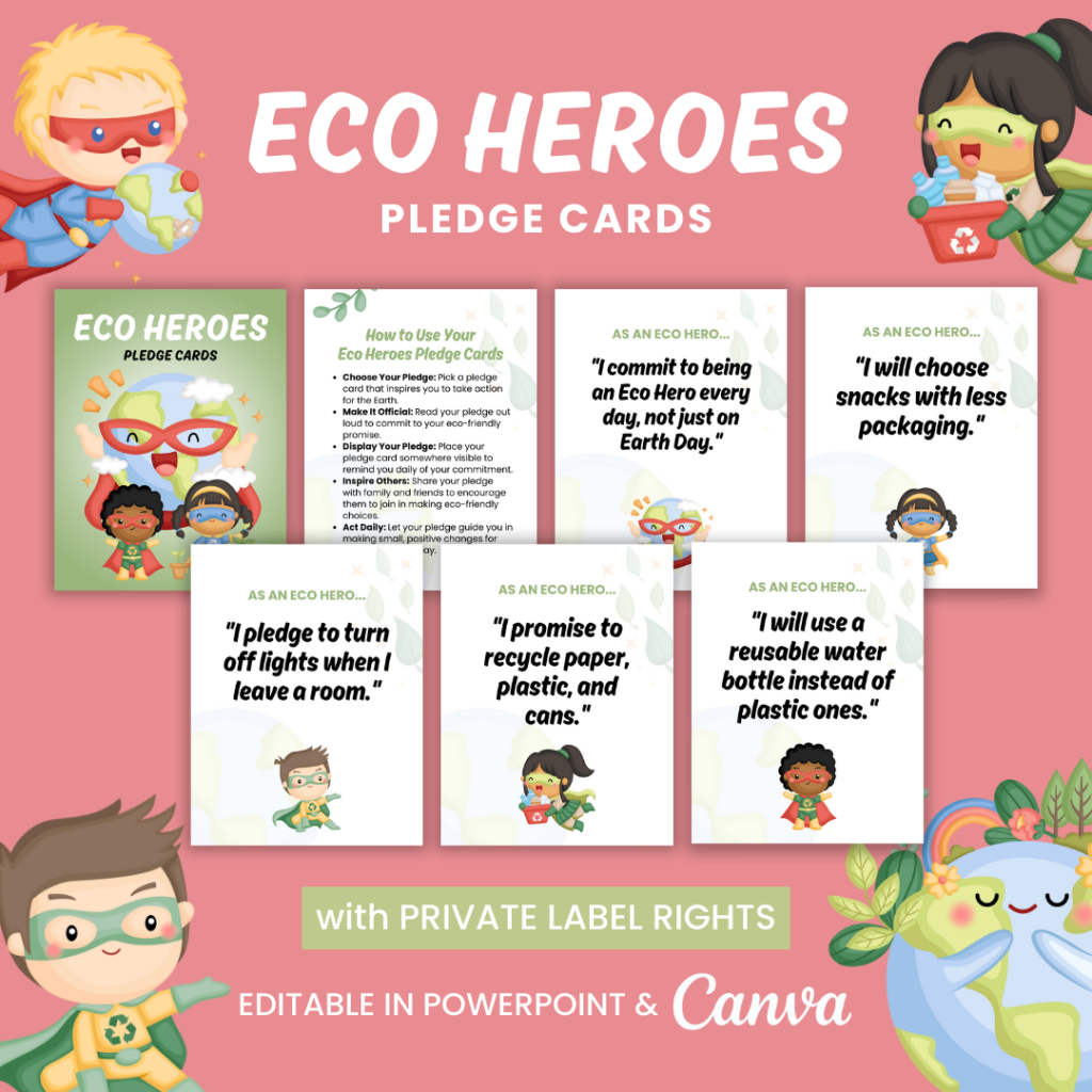 Earth Day Pledge Cards for Kids | The Little Raindrops Club