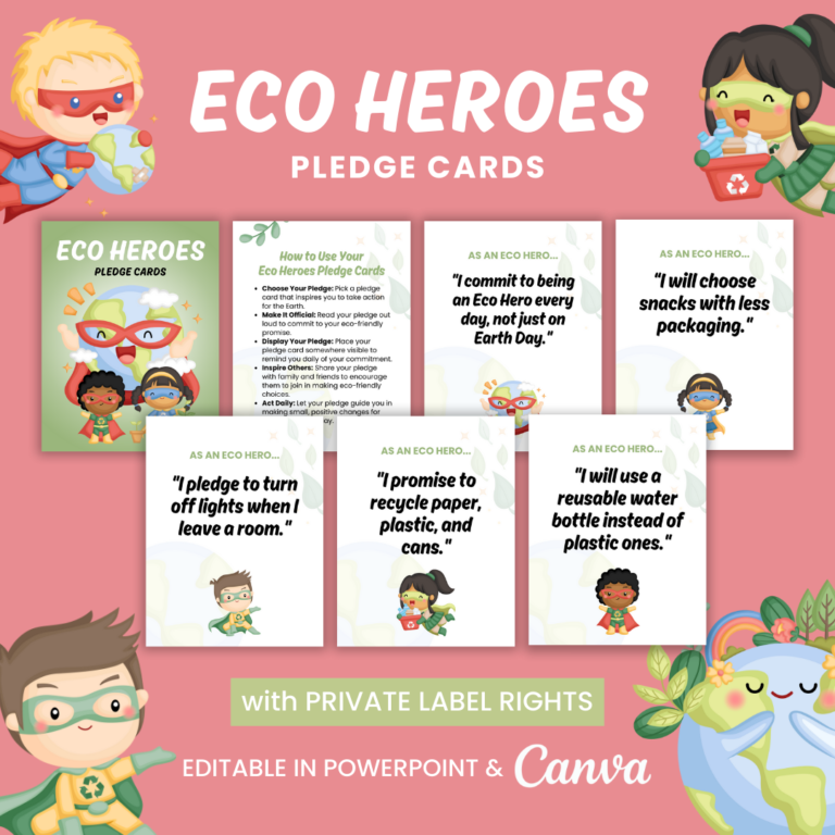 Earth Day Pledge Cards for Kids | The Little Raindrops Club