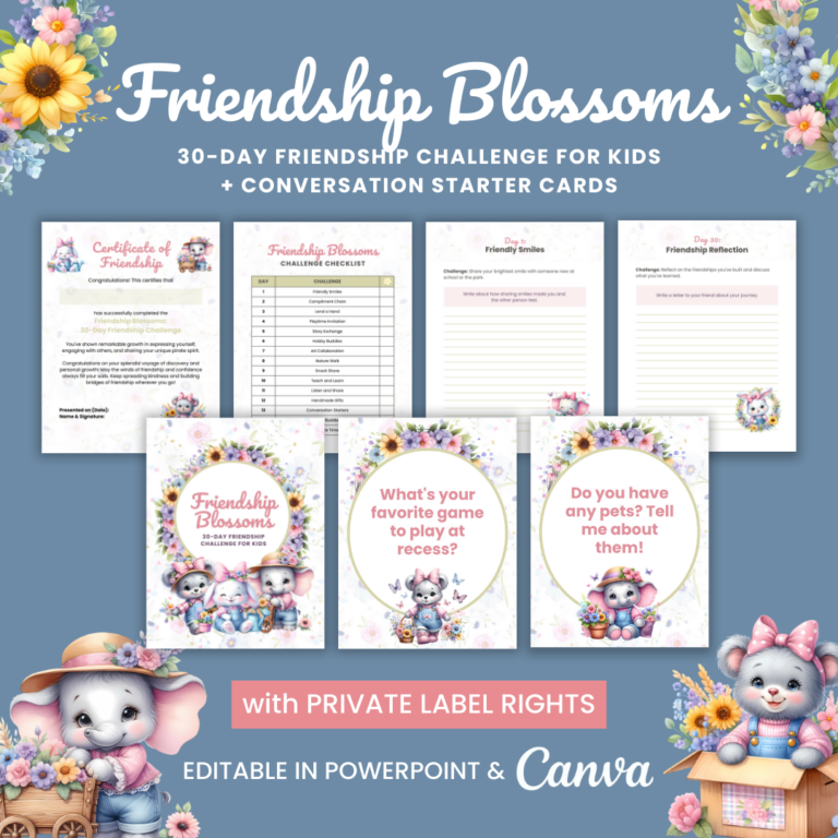 Friendship Challenge for Kids and Conversation Starter Cards | The ...