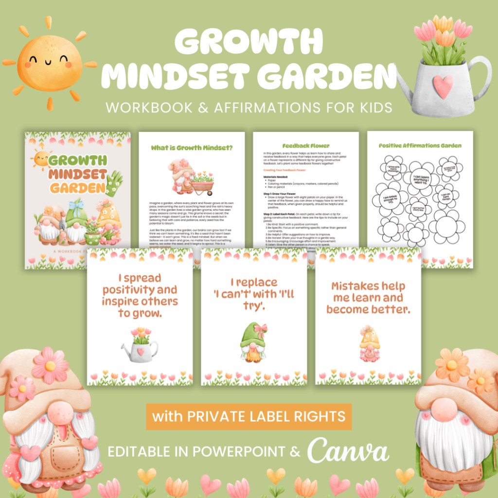 Growth Mindset Workbook for Kids and Affirmation Cards | The Little ...