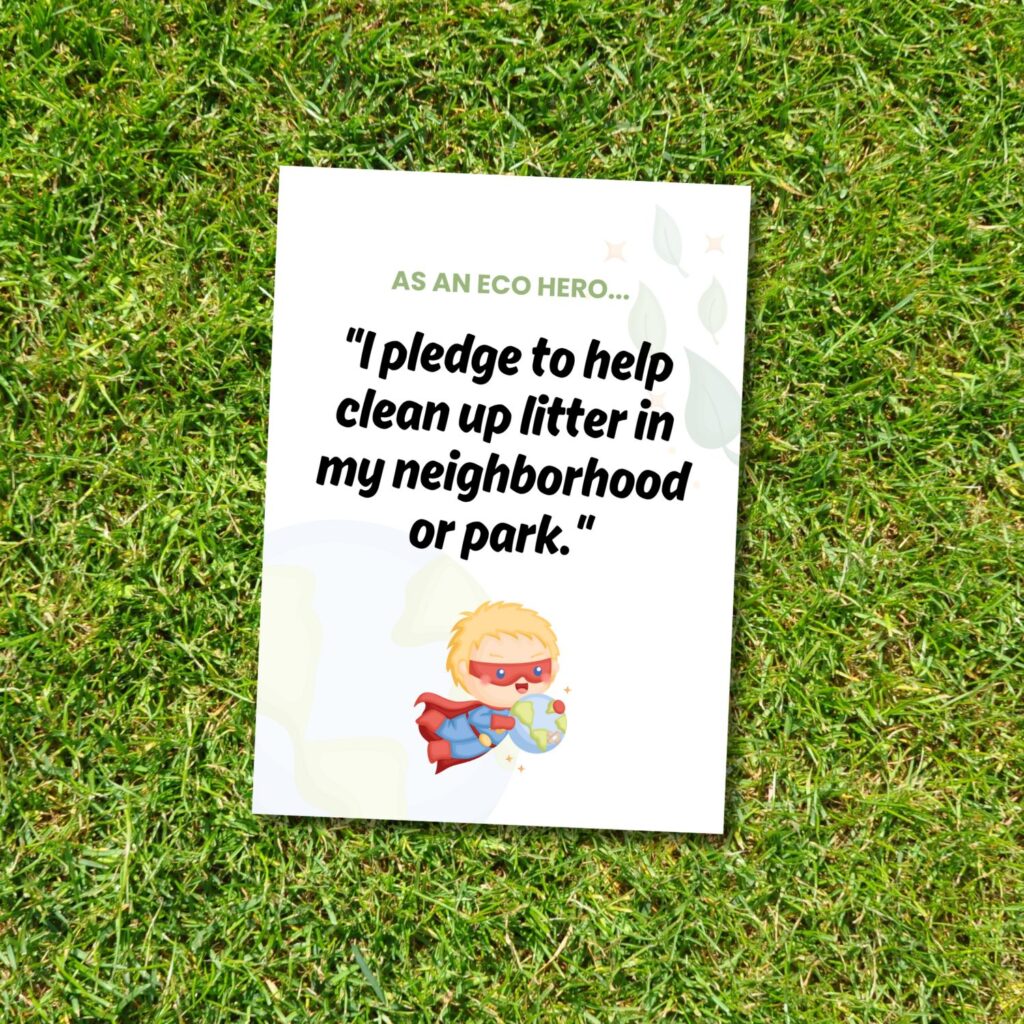 Earth Day Pledge Cards for Kids | The Little Raindrops Club