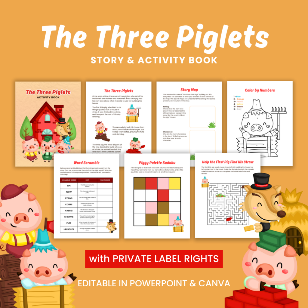 The Three Piglets Story & Activity Book - The Little Raindrops Club