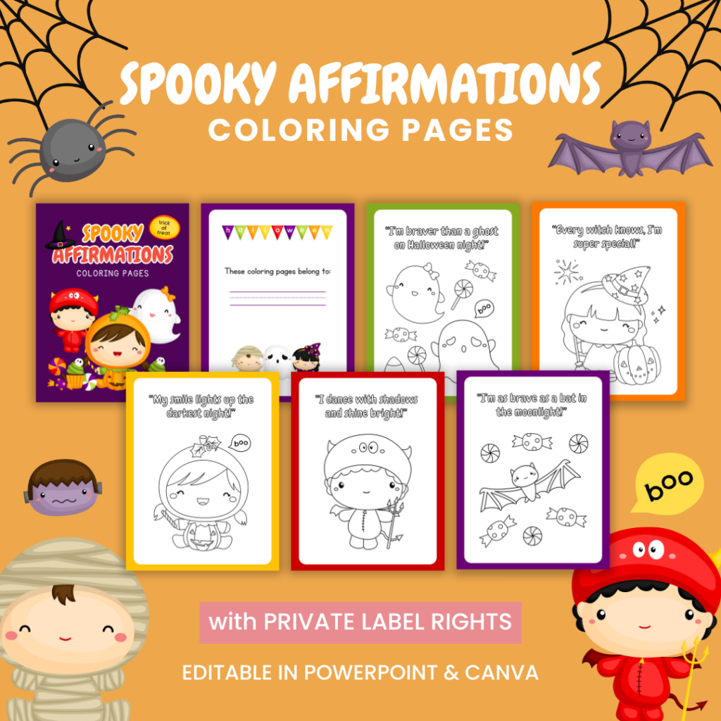 Spooky Affirmations Coloring Pages - The Little Raindrops Club