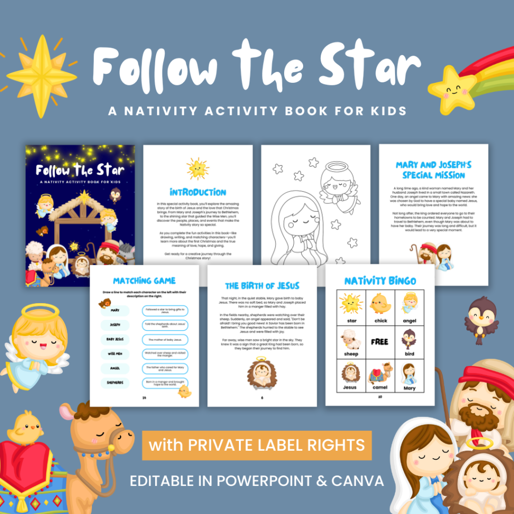 Nativity Activity Book for Kids - The Little Raindrops Club