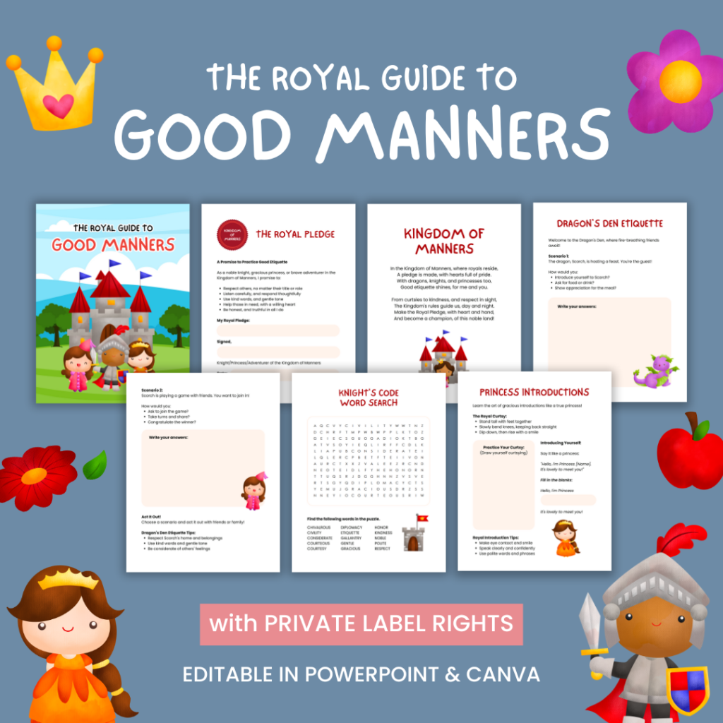 The Royal Guide to Good Manners Workbook - The Little Raindrops Club