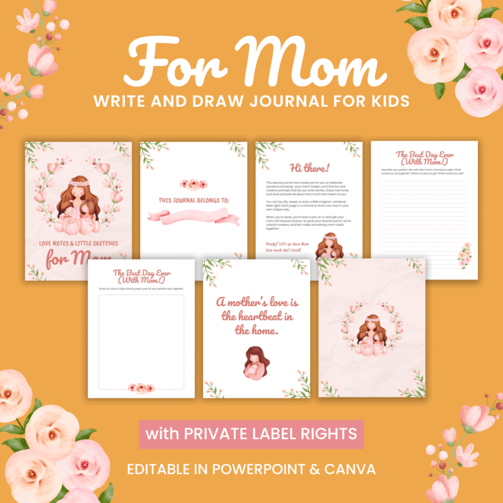 For Mom Write and Draw Journal - The Little Raindrops Club