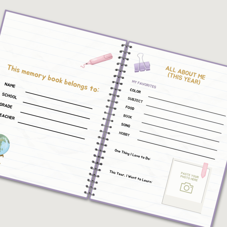 School Memory Book for Kids - The Little Raindrops Club