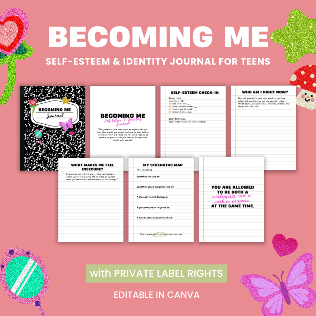 Self-Esteem & Identity Journal for Teens - The Little Raindrops Club